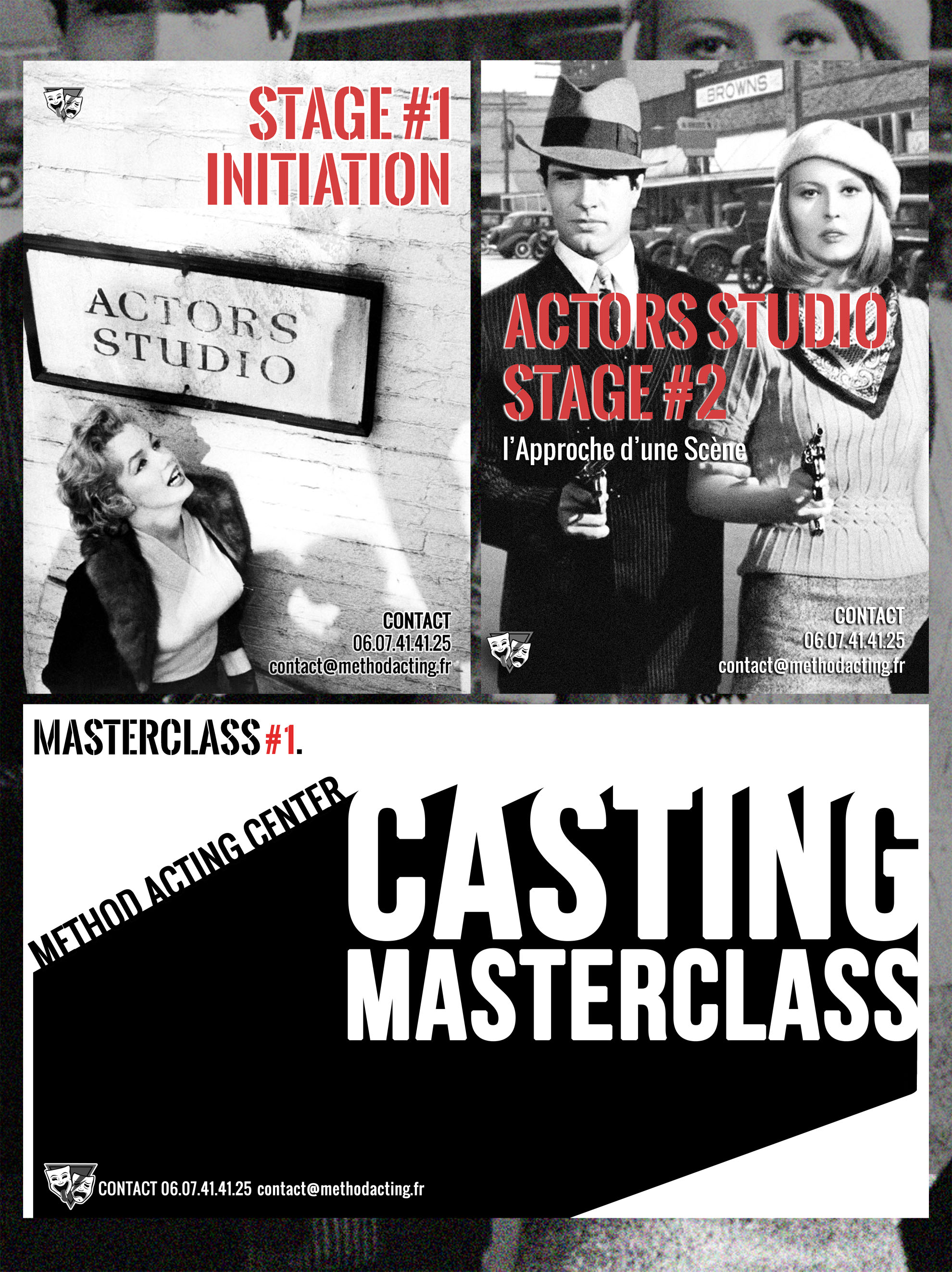 STAGES ACTORS STUDIO #1 #2 + MASTERCLASS CASTING #1 | SACD